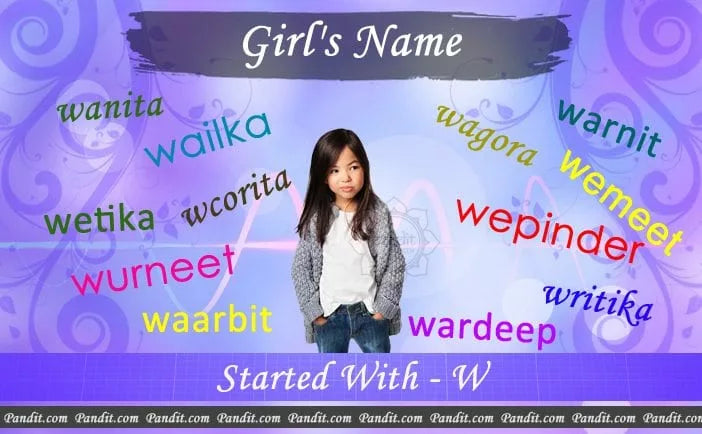 Indian Girl Names Starting With W