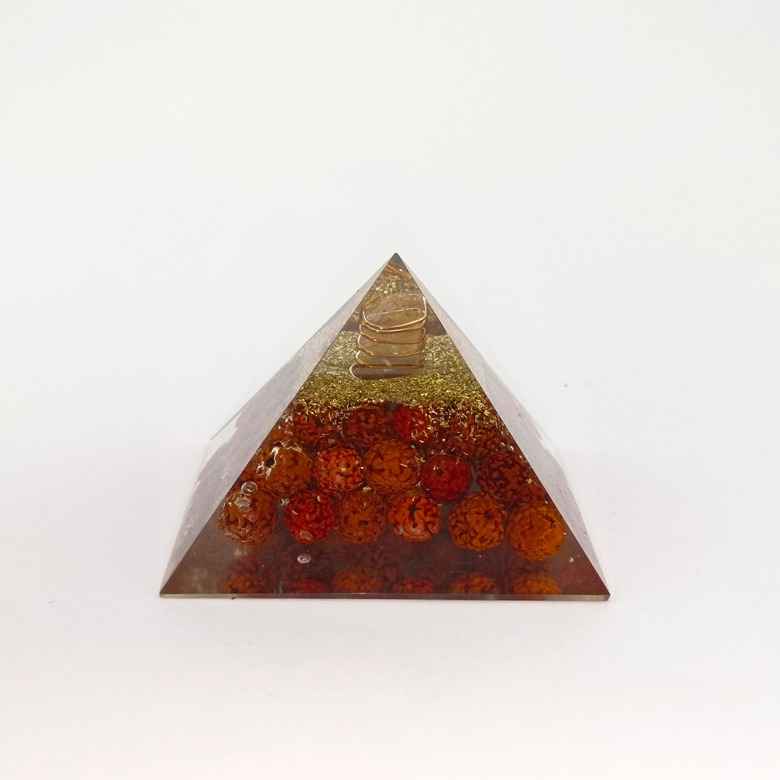 Coil Quartz Orgone Pyramid with Rudraksha Beads – Pandit.com