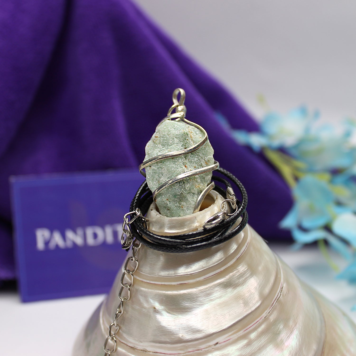 Green Aventurine Spiral Pendant