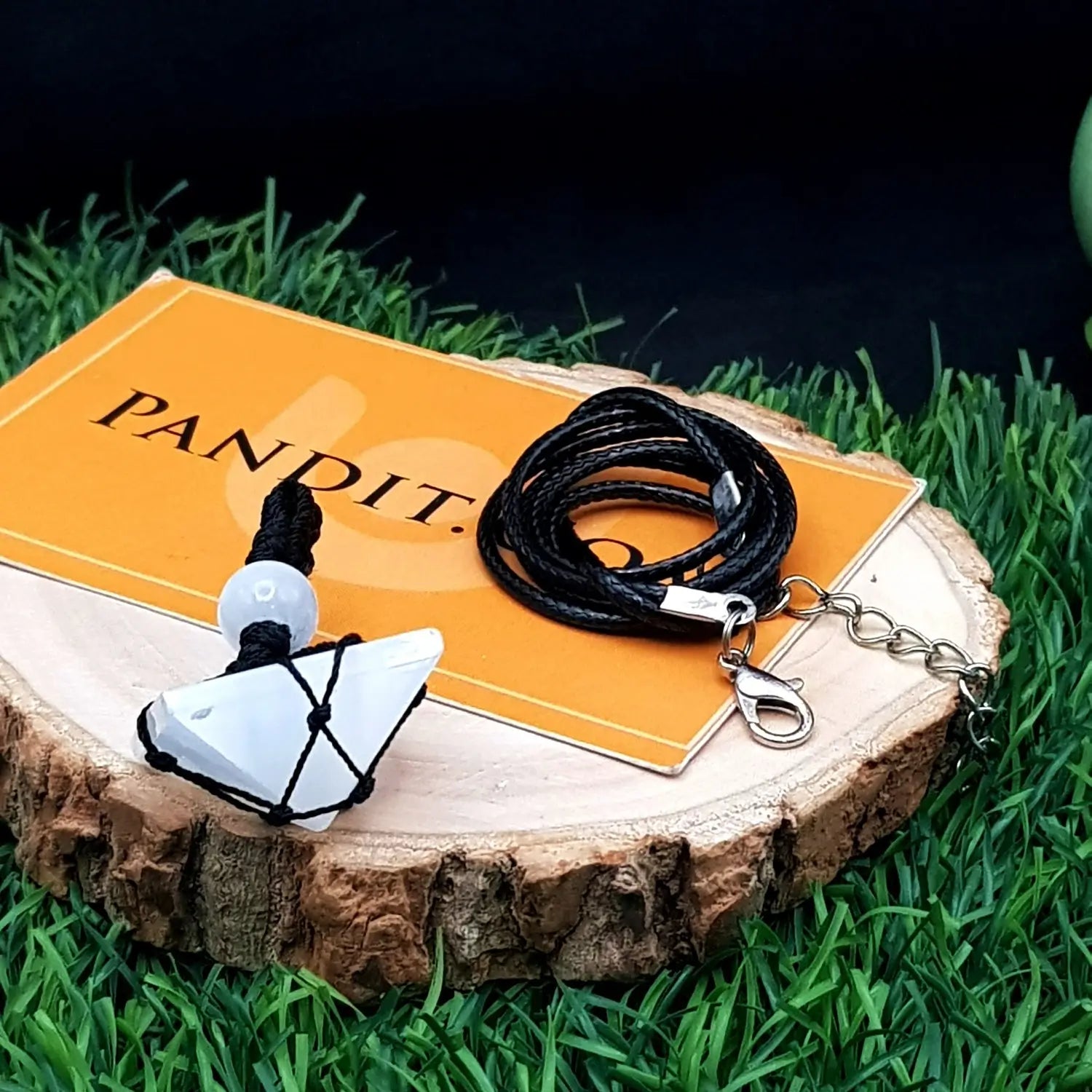 Selenite Pyramid Pendant - Pandit.com