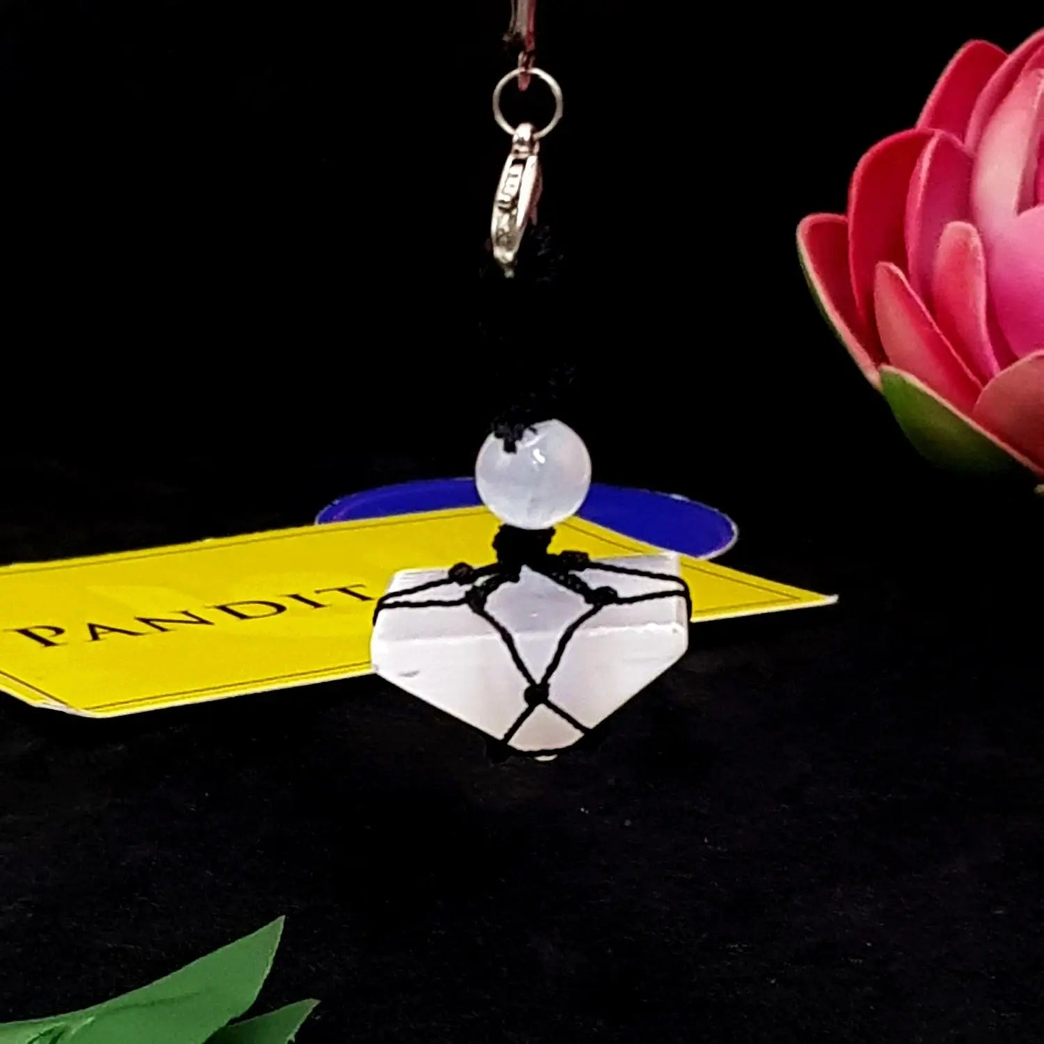 Selenite Pyramid Pendant - Pandit.com