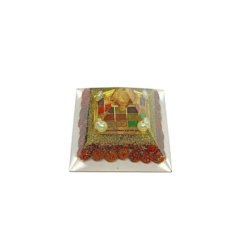 Shri Navgrah Pyramid Yantra with 5 Mukhi Rudraksha Beads – Pandit.com